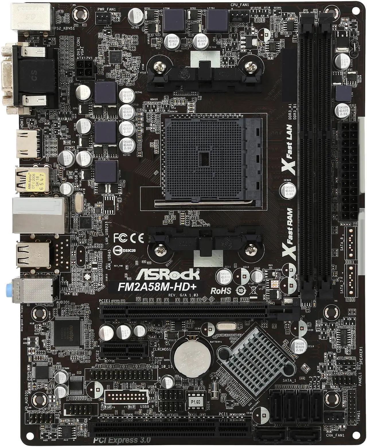 ASRock FM2A58M-HD+ FM2+ / FM2 Micro ATX AMD Motherboard - Newegg.com