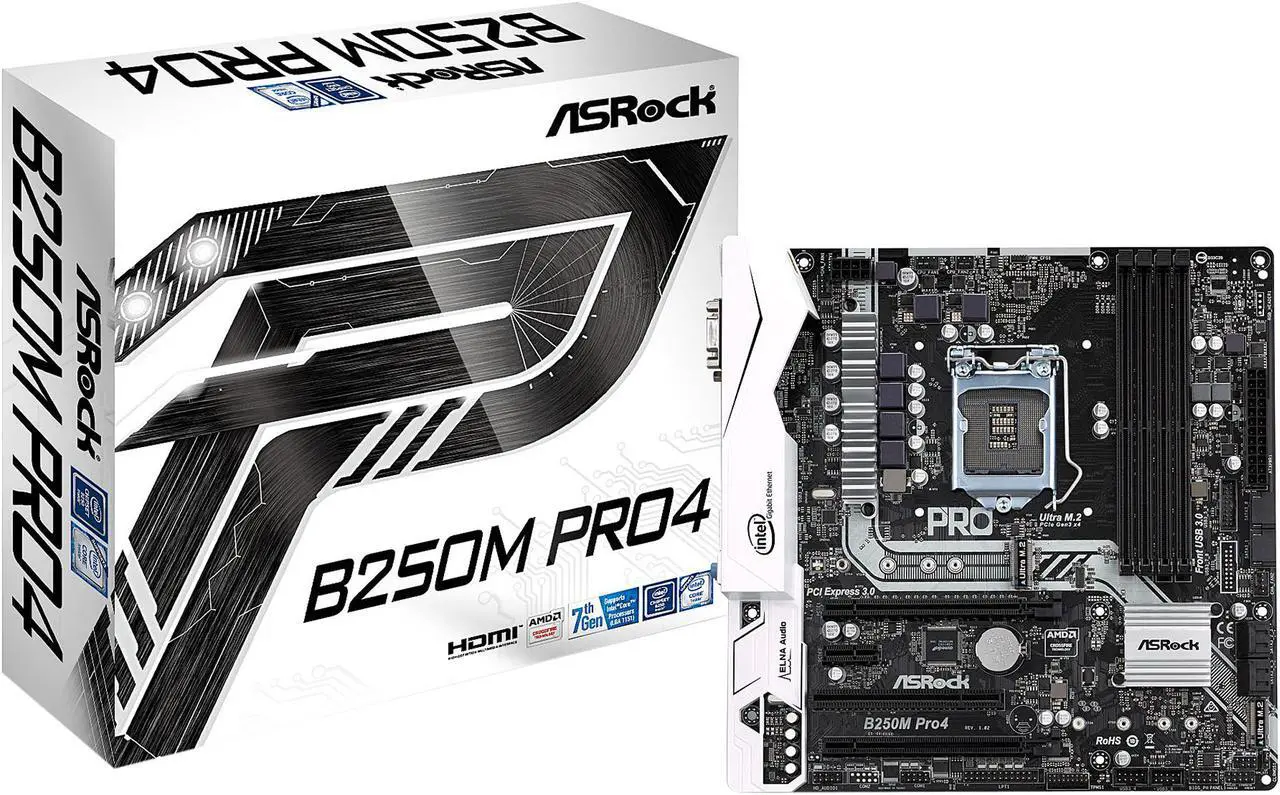 Used - Very Good: ASRock B250M Pro4 LGA 1151 Micro ATX Motherboards ...
