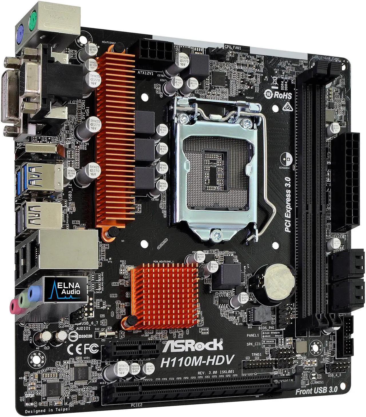 ASRock H110M-HDV R3.0 LGA 1151 Micro ATX Motherboards - Intel - Newegg.com