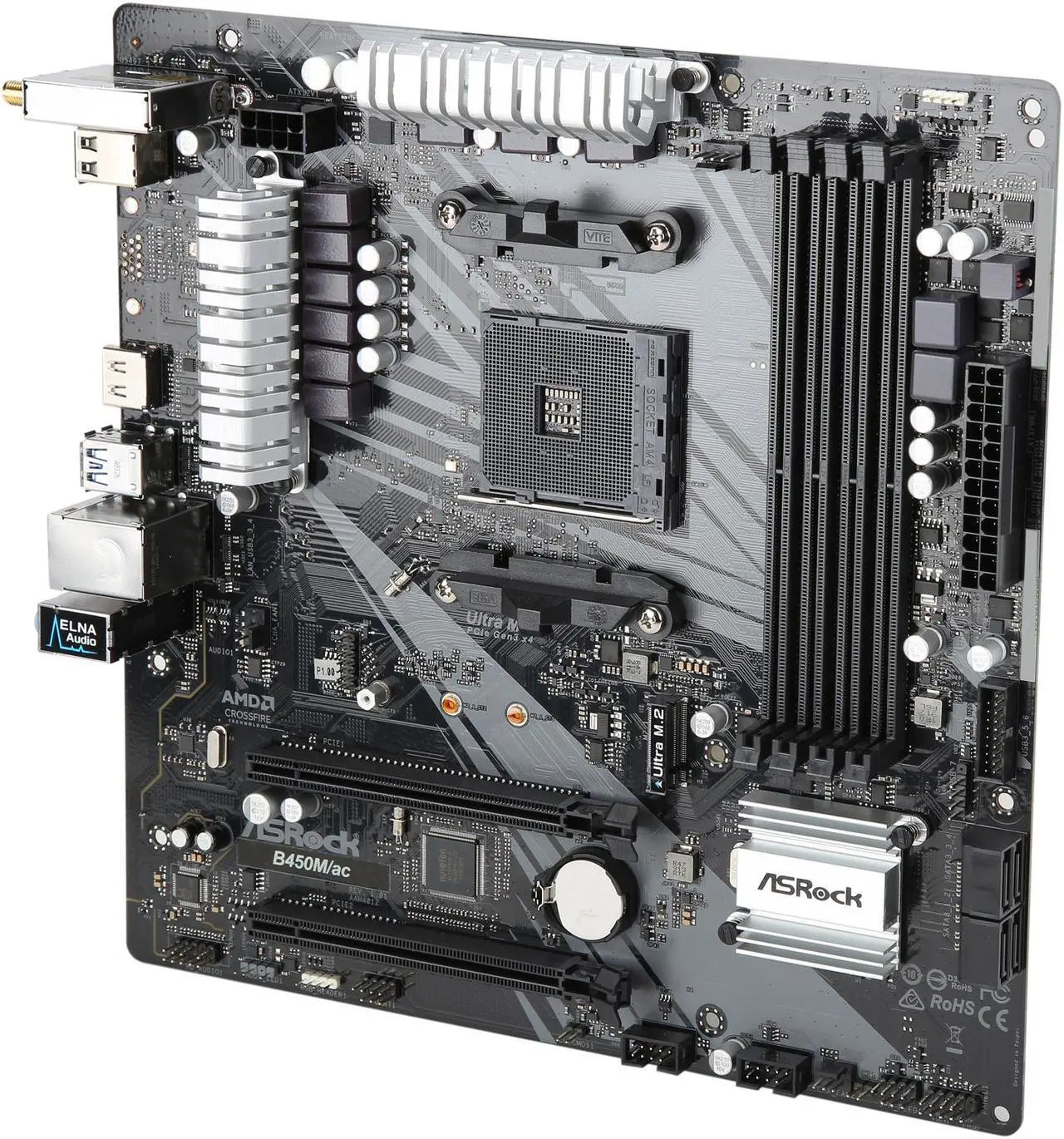 Open Box: ASRock B450M/AC AM4 Micro ATX AMD Motherboard - Newegg.com