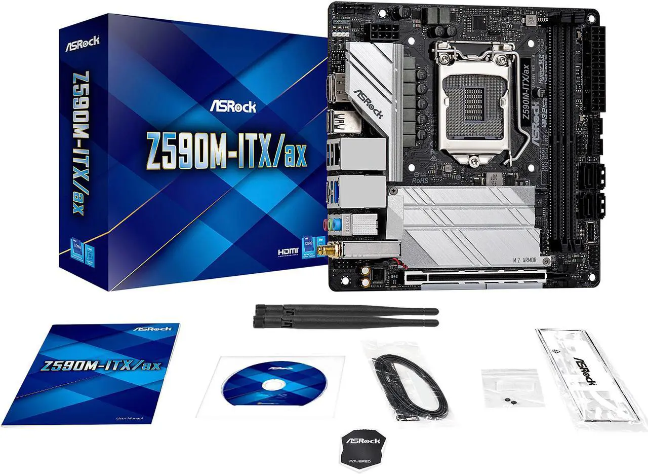 ASRock Z590M-ITX/AX LGA 1200 Mini ITX Intel Motherboard - Newegg.com