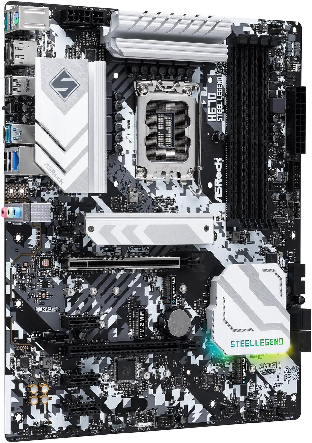 ASRock H670 STEEL LEGEND LGA 1700 Intel H670 SATA 6Gb/s DDR4 ATX ...