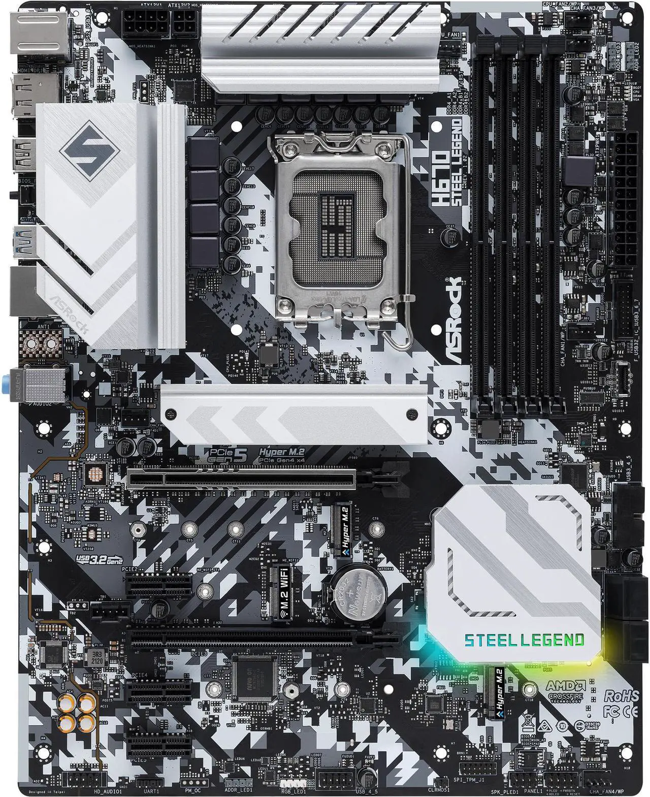 ASRock H670 STEEL LEGEND LGA 1700 Intel H670 SATA 6Gb/s DDR4 ATX ...