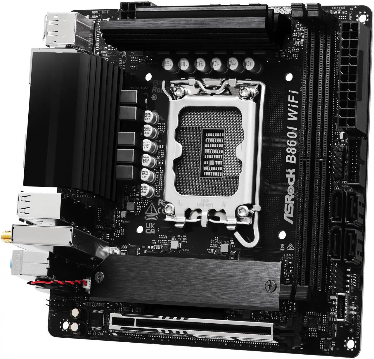 ASRock B860I WiFi LGA 1851 Intel B860 SATA 6Gb/s Intel Core Ultra DDR5 Mini ITX Motherboard ...