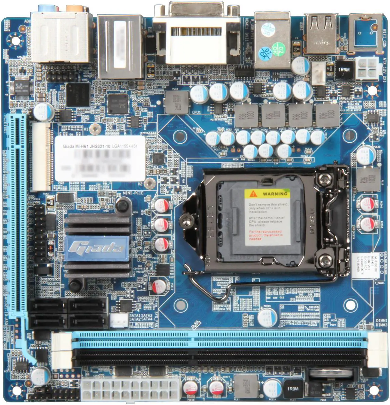 Giada MI-H61-01 LGA 1155 Mini ITX Intel Motherboard - Newegg.com
