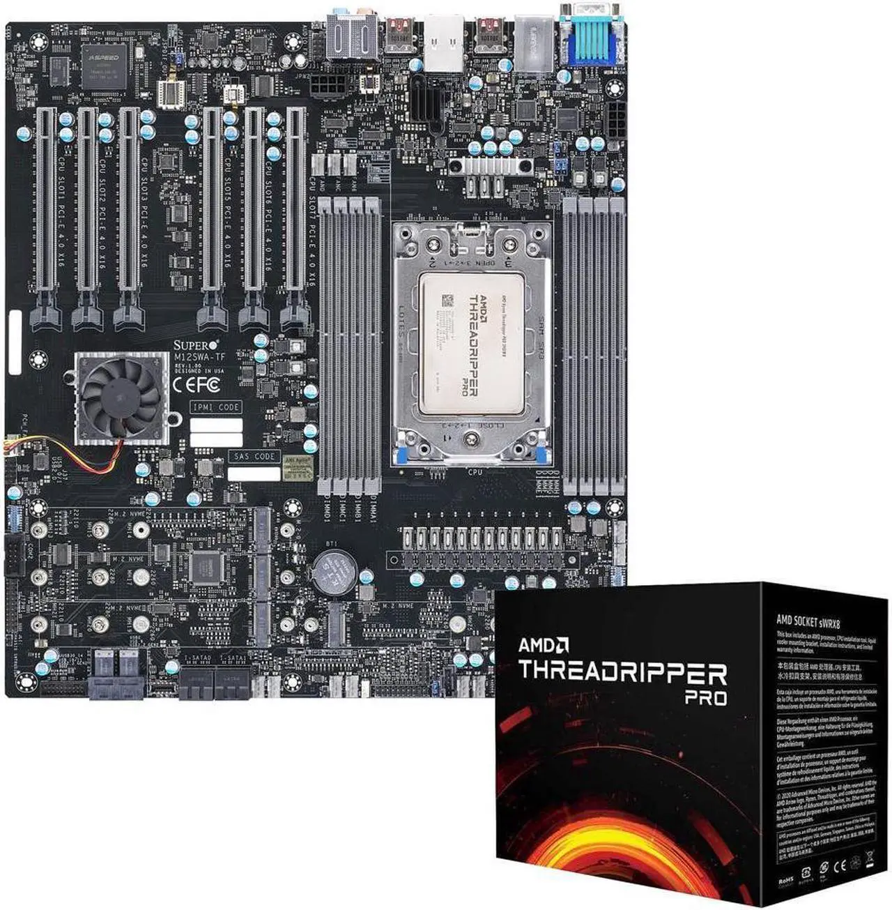 Open Box: Supermicro AMD Motherboard/CPU Bundle - M12SWA-TF Workstation ...