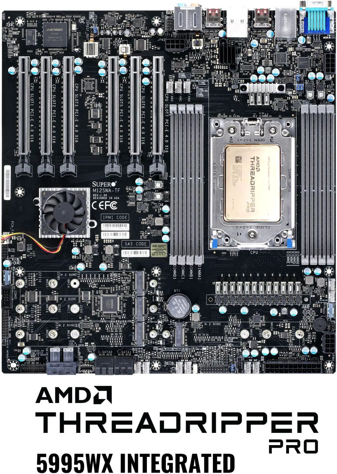 Supermicro AMD Motherboard/CPU Bundle - M12SWA-TF Workstation ...