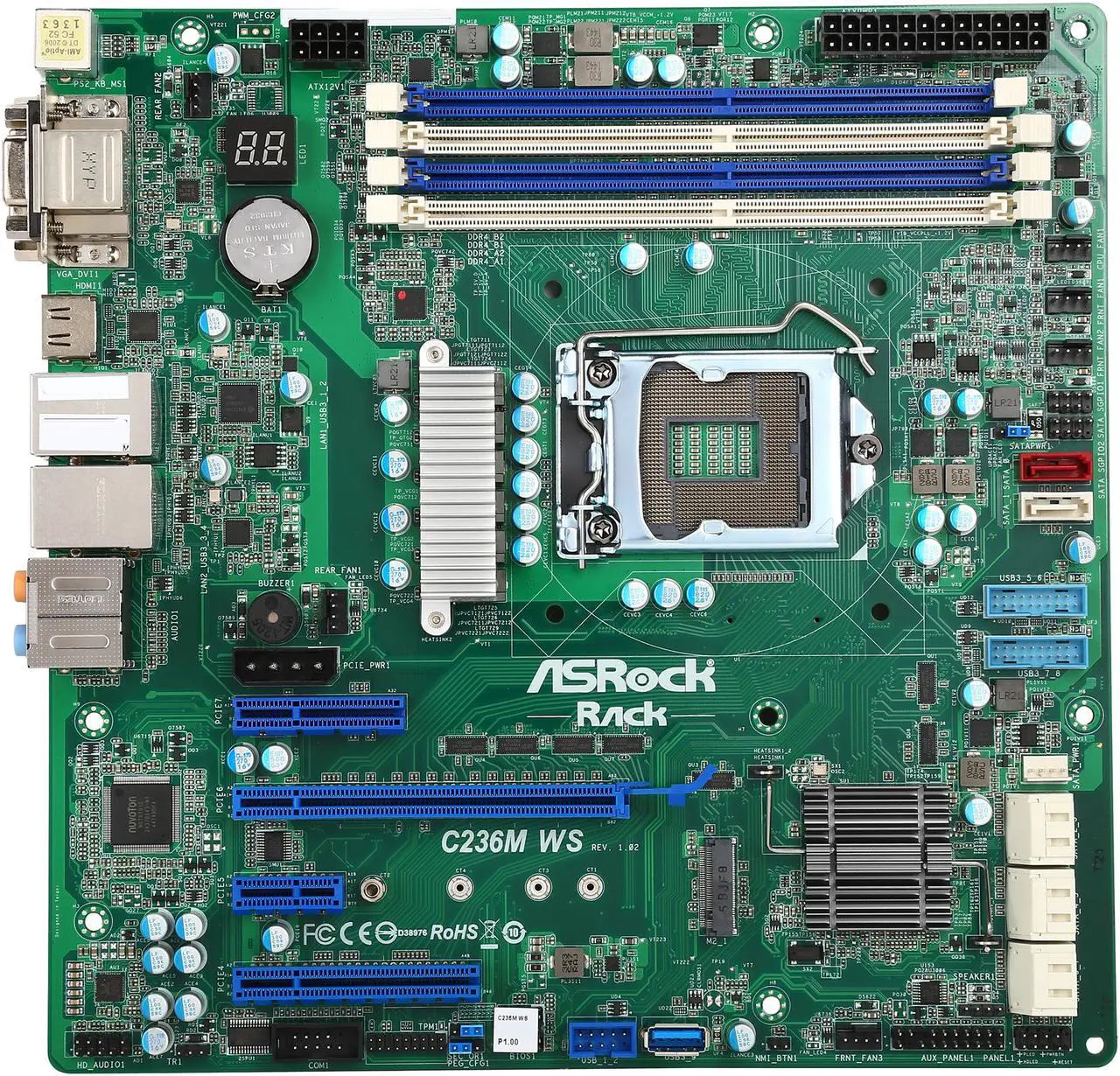 ASRock Rack C236M WS Micro ATX Server Motherboard LGA1151 Intel C236 ...