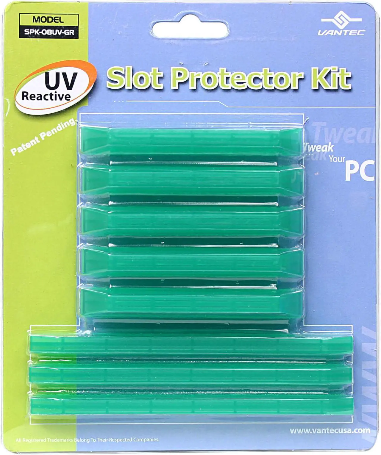 VANTEC Model SPK-08UV-GR PCI/RAM Slot Protector Kit - GREEN UV - Newegg.com