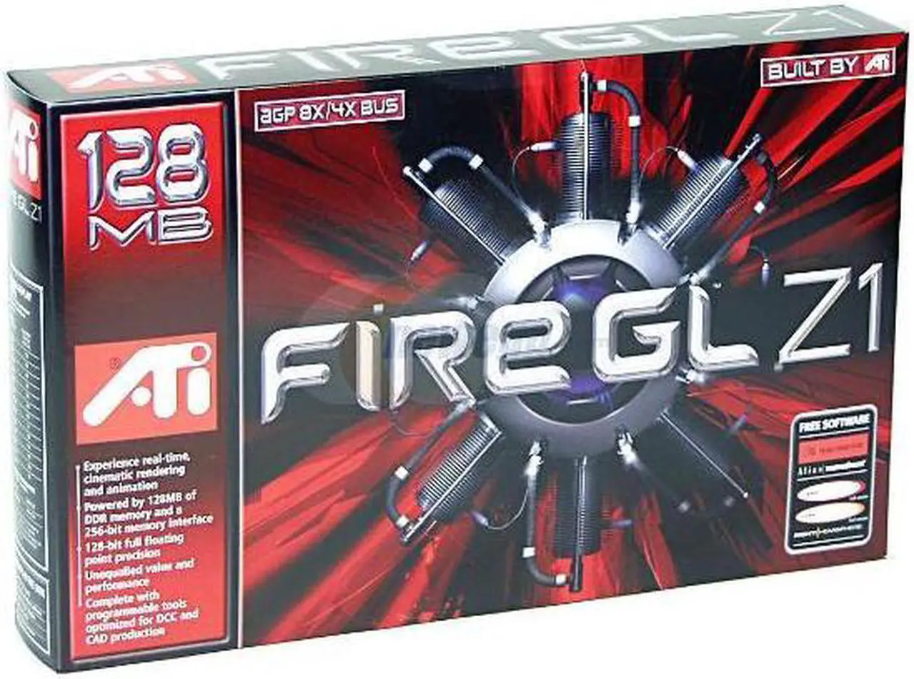 AMD FireGL 9500 FIRE GL Z1 128MB 256-bit DDR AGP 4X/8X Graphics Card ...
