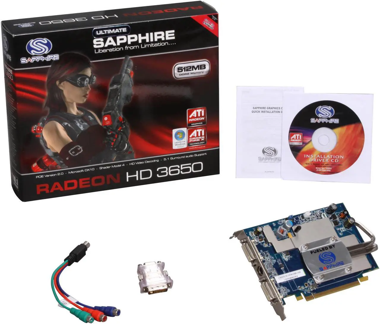 SAPPHIRE Radeon HD 3650 Graphics Card 100236UL - Newegg.com