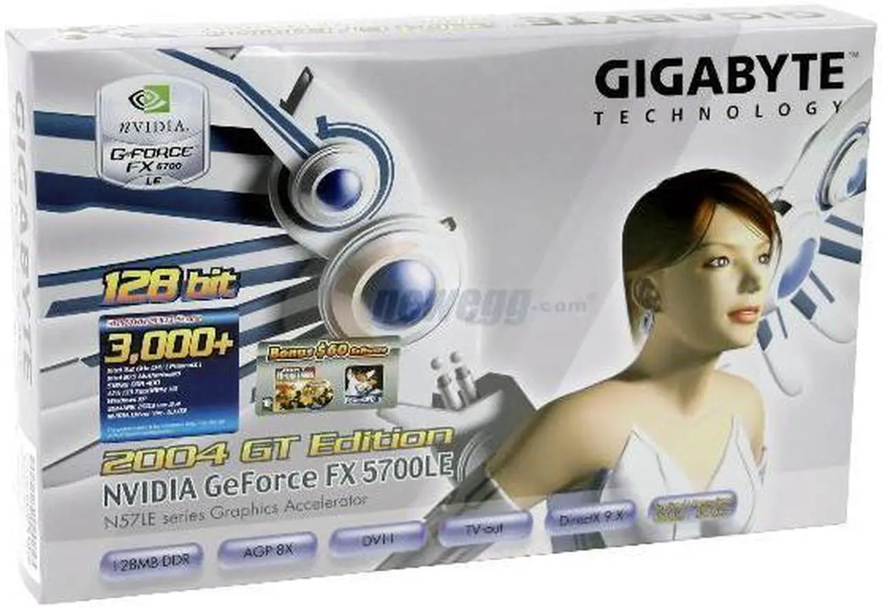 GIGABYTE GeForce FX 5700LE Graphics Card GV-N57L128DP Turbo Force edition - Newegg.com