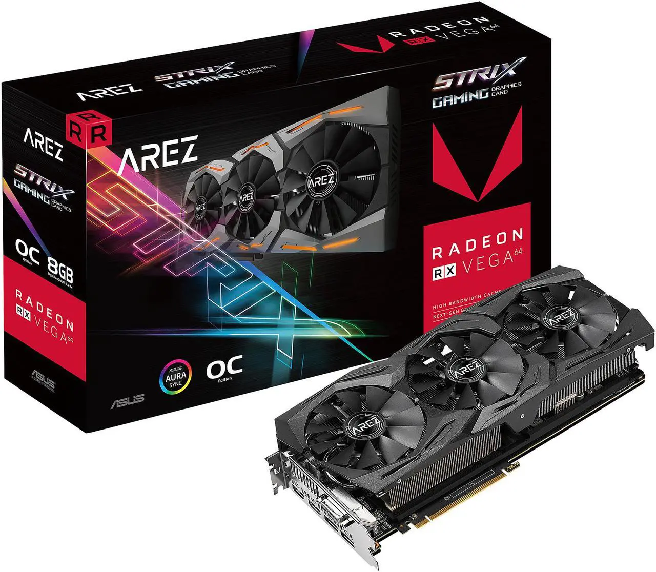 ASUS AREZ STRIX Radeon RX Vega 64 Graphics Card AREZ-STRIX-RXVEGA64-O8G ...