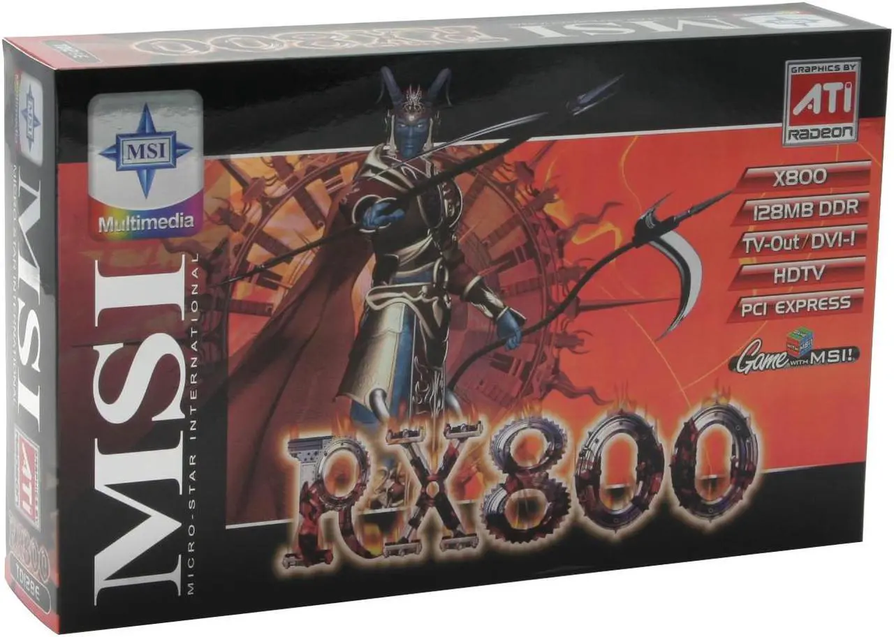 MSI RX800-TD128E Radeon X800 128MB 256-bit DDR PCI Express x16 Video ...