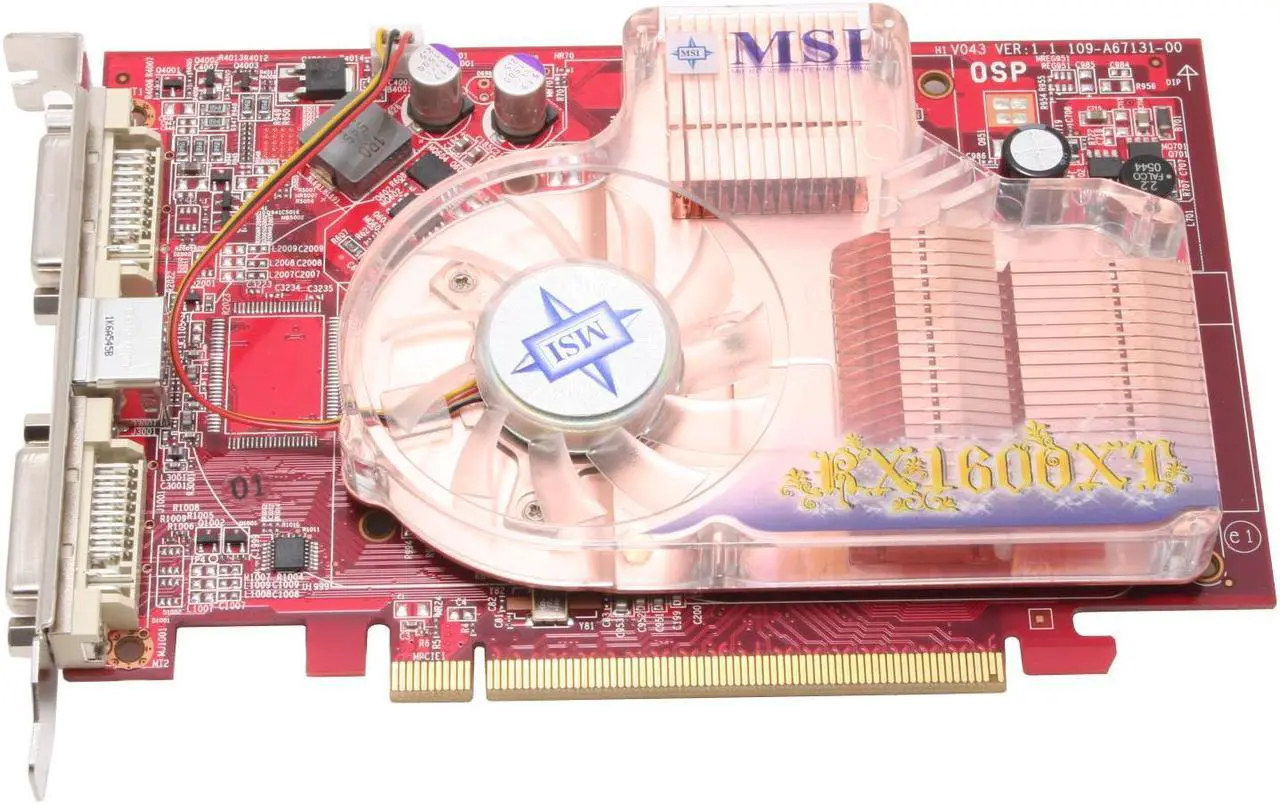 MSI Radeon X1600XT Graphics Card RX1600XT-T2D256E - Newegg.com