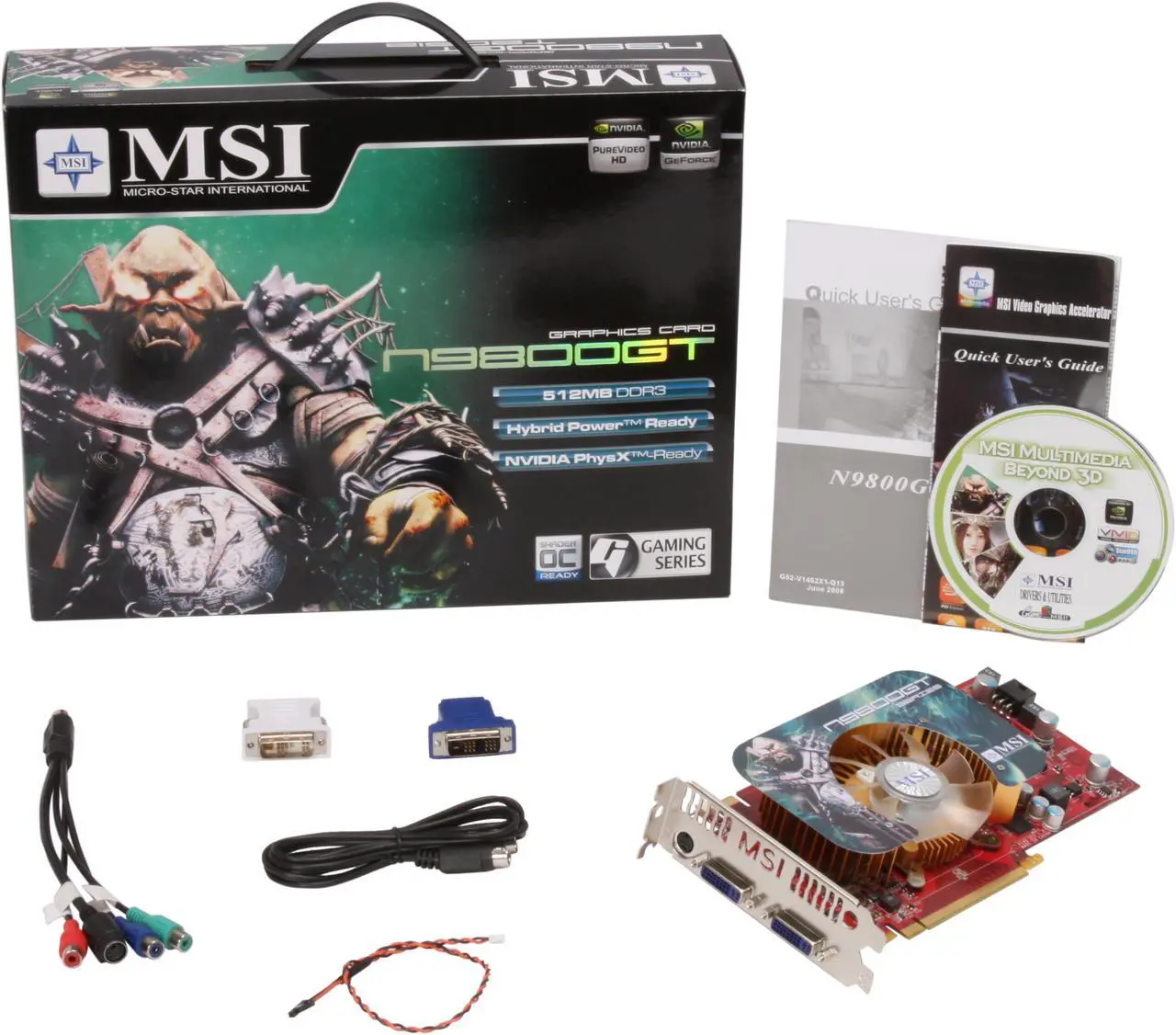 MSI GeForce 9800 GT Graphics Card N9800GT-T2D512-OC - Newegg.com