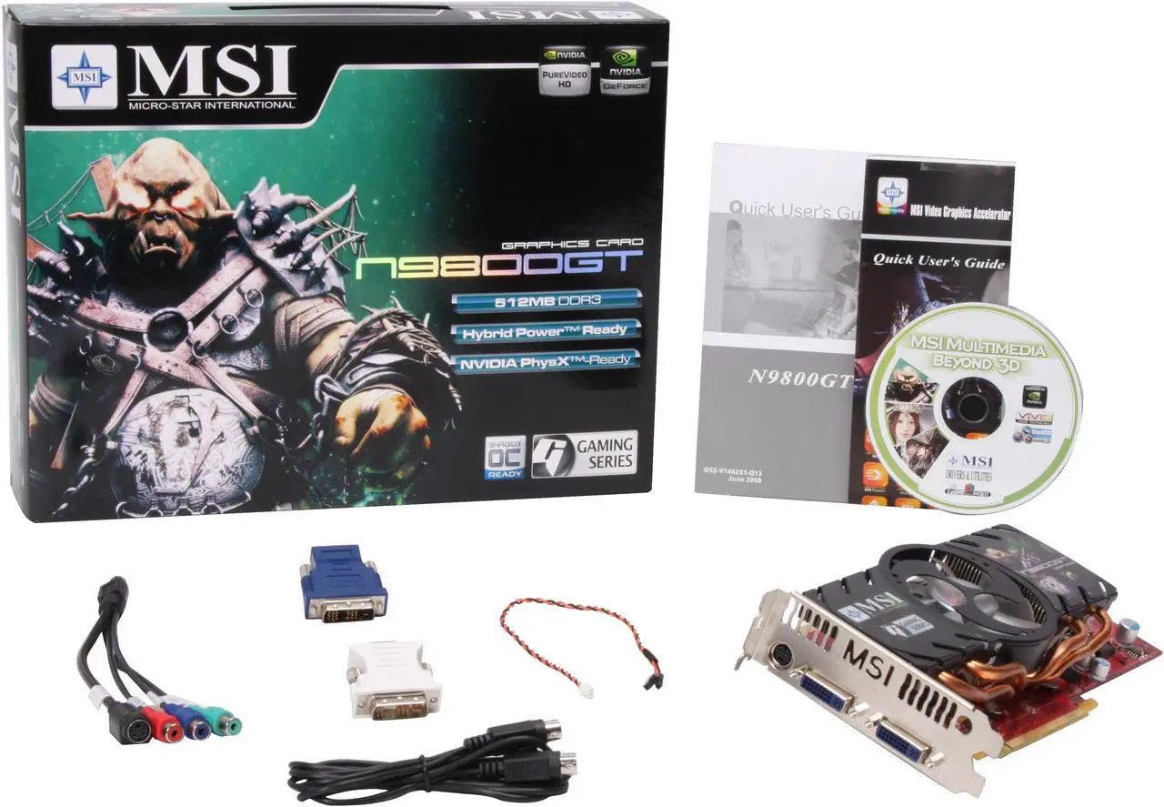 MSI GeForce 9800 GT Graphics Card N9800GT 512OC - Newegg.com