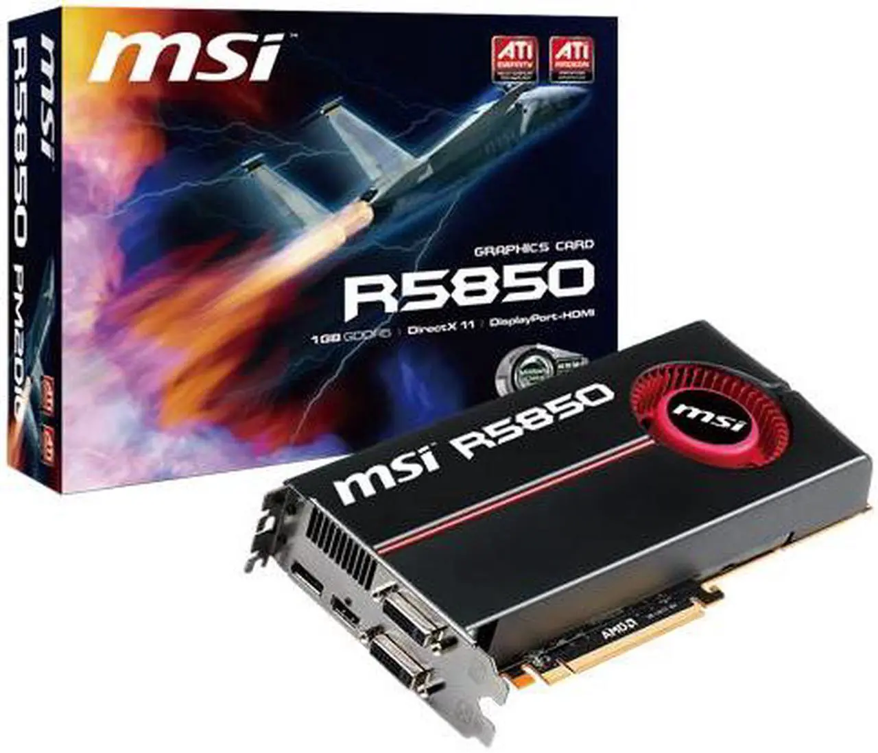 MSI R5850-PM2D1G Radeon HD 5850 (Cypress Pro) 1GB 256-bit GDDR5 PCI Express 2.0 x16 HDCP Ready ...