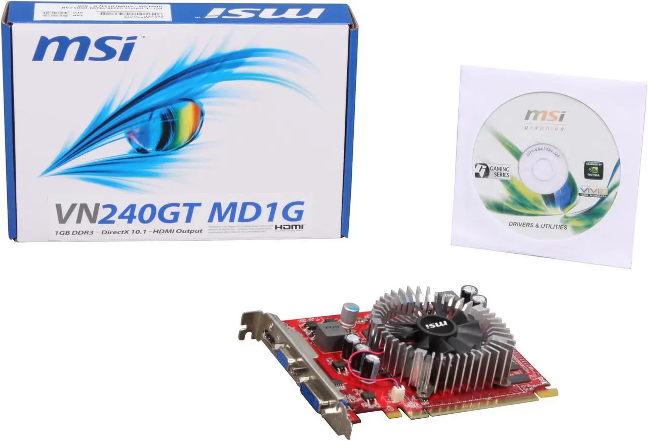 MSI GeForce GT 240 Graphics Card VN240GT-MD1G - Newegg.com
