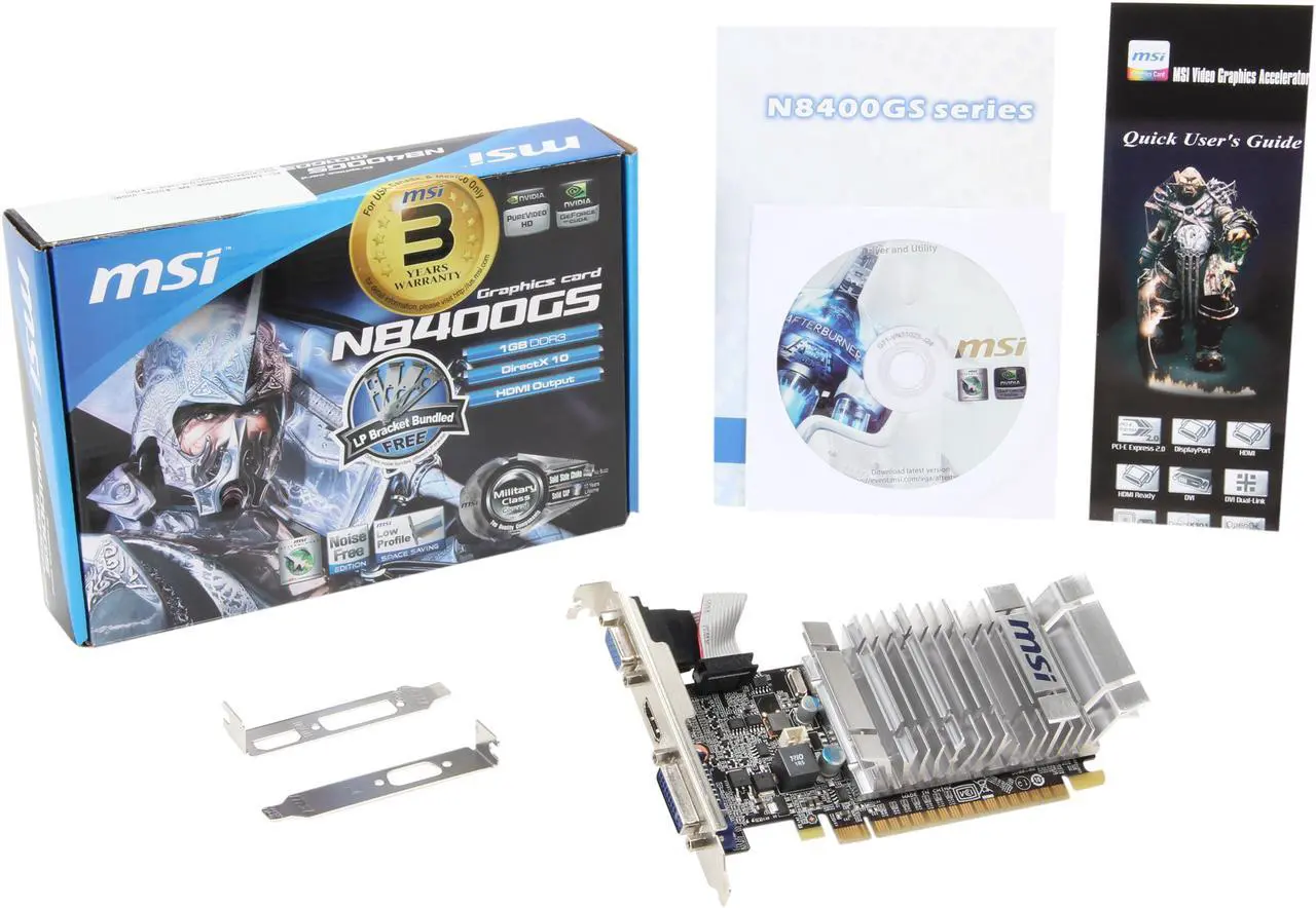 Refurbished: MSI GeForce 8400 GS Video Card N8400GS-MD1GD3H/LP - Newegg.com