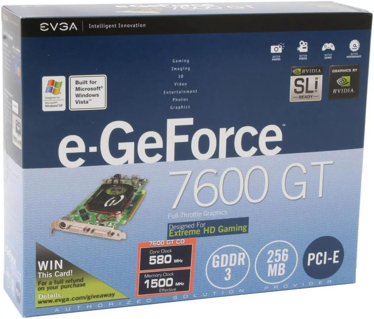 EVGA 256-P2-N553-AX GeForce 7600GT 256MB 128-bit GDDR3 PCI Express x16 ...