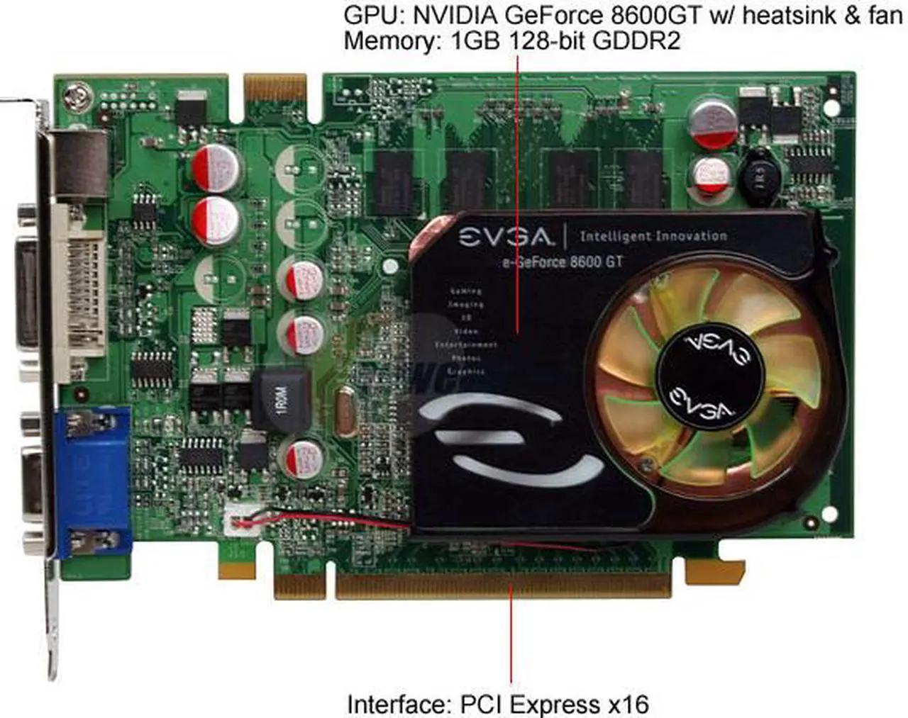 EVGA GeForce 8600 GT Graphics Card 01G-P2-N795-TR - Newegg.com