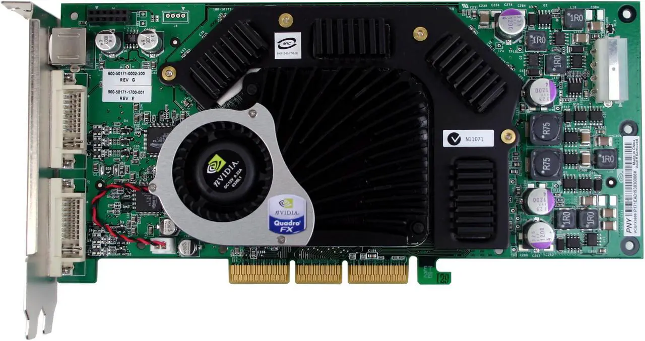 PNY Quadro FX 3000 VCQFX3000-PB 256MB 256-bit DDR AGP 4X/8X Graphics ...