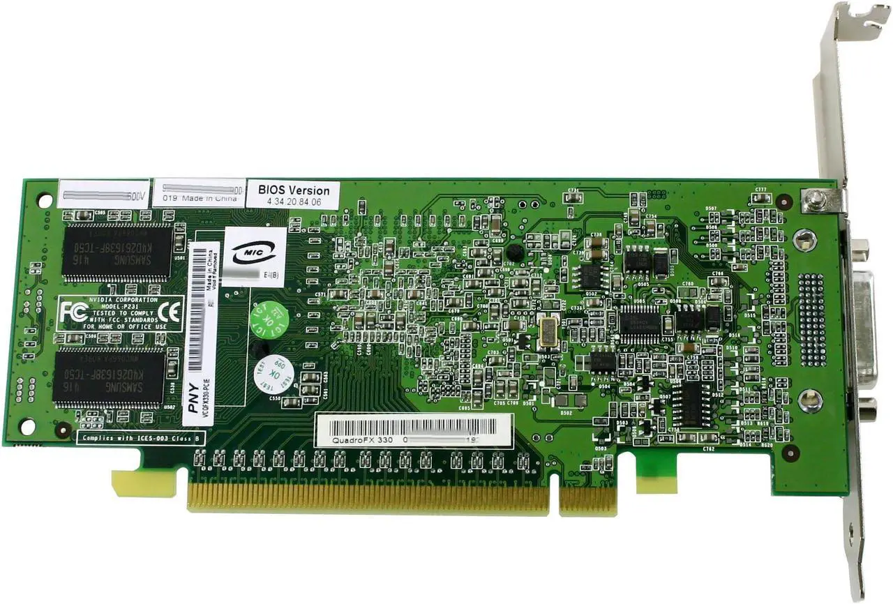 PNY Quadro FX 330 VCQFX330-PCIE-PB 64MB DDR PCI Express x16 Graphics Card - Newegg.com