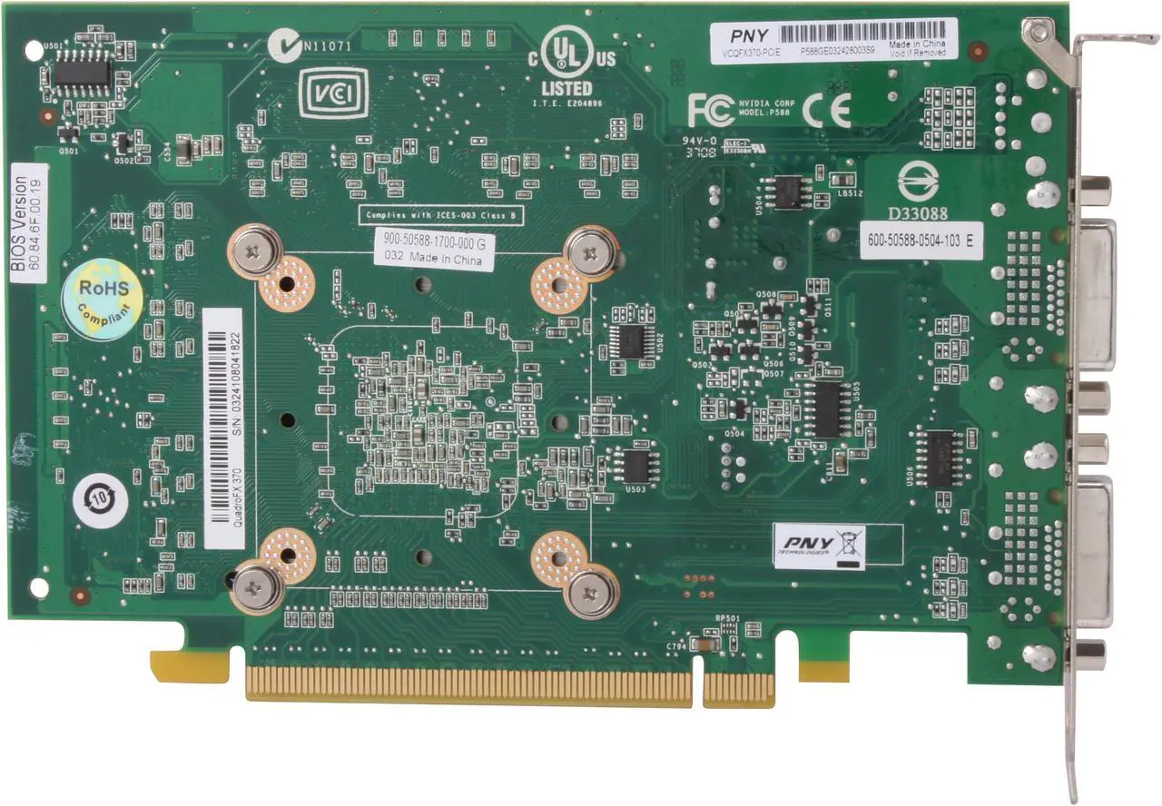 PNY Quadro FX 370 VCQFX370-PCIE-PB 256MB 64-bit GDDR2 PCI Express x16 ...