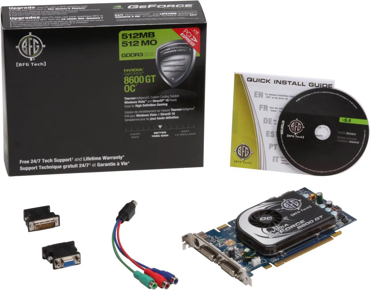 BFG Tech GeForce 8600 GT Graphics Card BFGE86512GTOCFE - Newegg.com