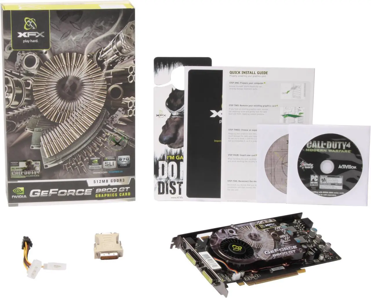XFX PVT98GYDDU GeForce 9800 GT XXX 512MB 256-bit GDDR3 PCI Express 2.0 x16 HDCP Ready SLI ...