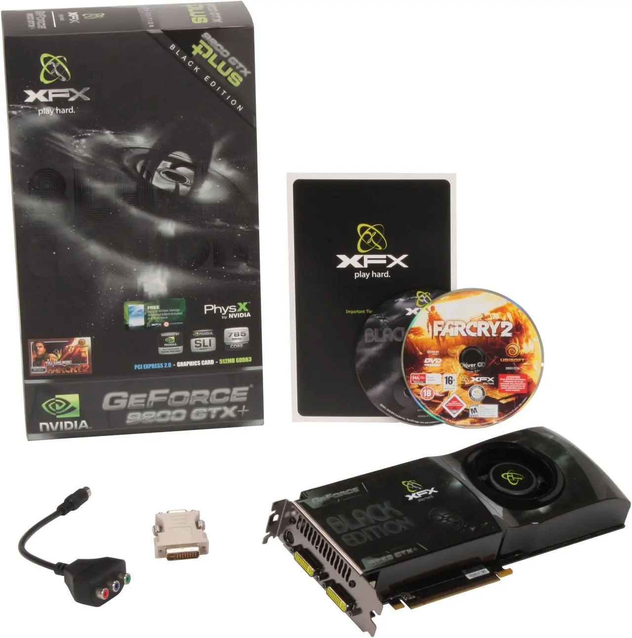 XFX PVT98WYDBF GeForce 9800 GTX+ Black Edition 512MB 256-bit GDDR3 PCI ...