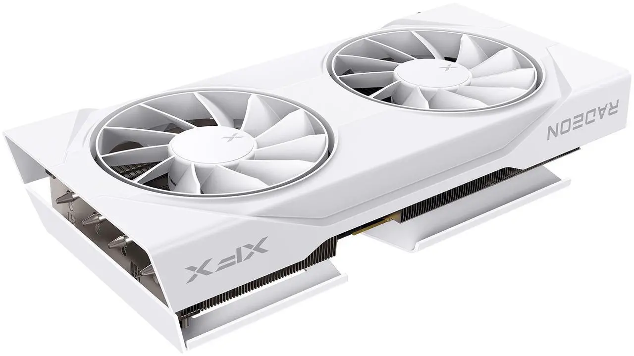 XFX Swift AMD Radeon RX 9060 XT OC White Gaming Edition with 8GB GDDR6 HDMI 2xDP, AMD RDNA 4 RX ...