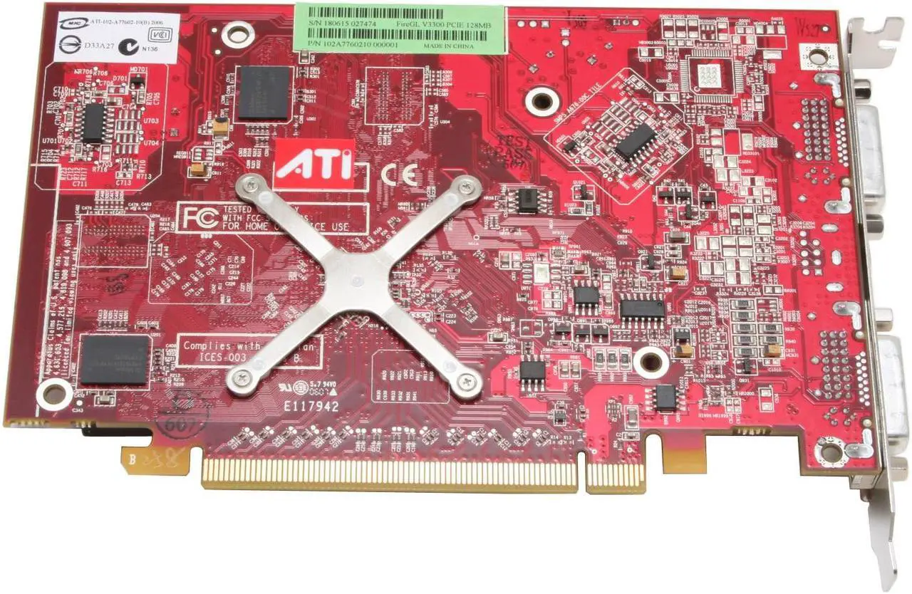 AMD FireGL V3300 100-505135 128MB GDDR2 PCI Express x16 Graphics Card ...