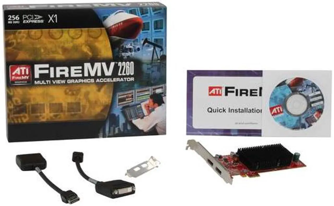 AMD FireMV 2260 100-505527 256MB GDDR2 PCI Express x1 Low Profile ...