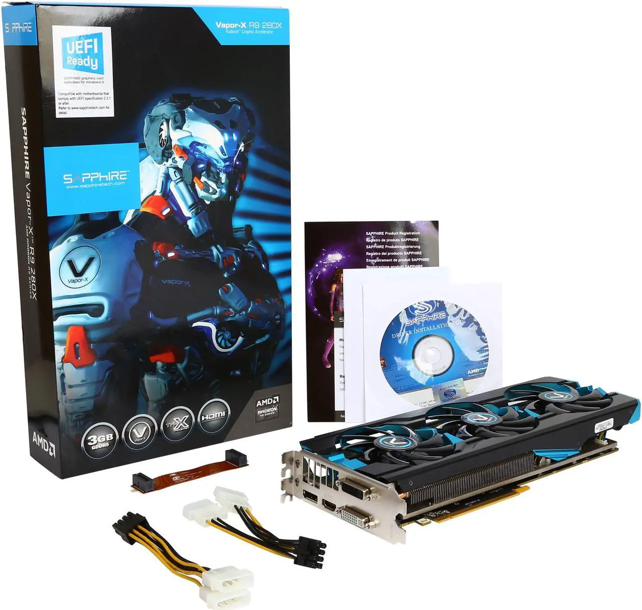SAPPHIRE Vapor-X Radeon R9 280X TRI-X WITH BOOST (UEFI) Video Card ...