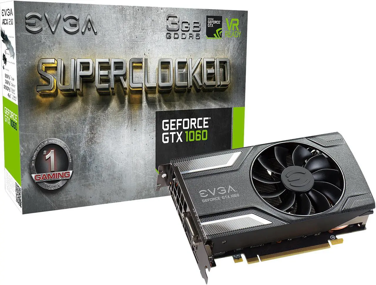 EVGA GeForce GTX 1060 SC GAMING, ACX 2.0 (Single Fan), 03G-P4-6162-KR ...