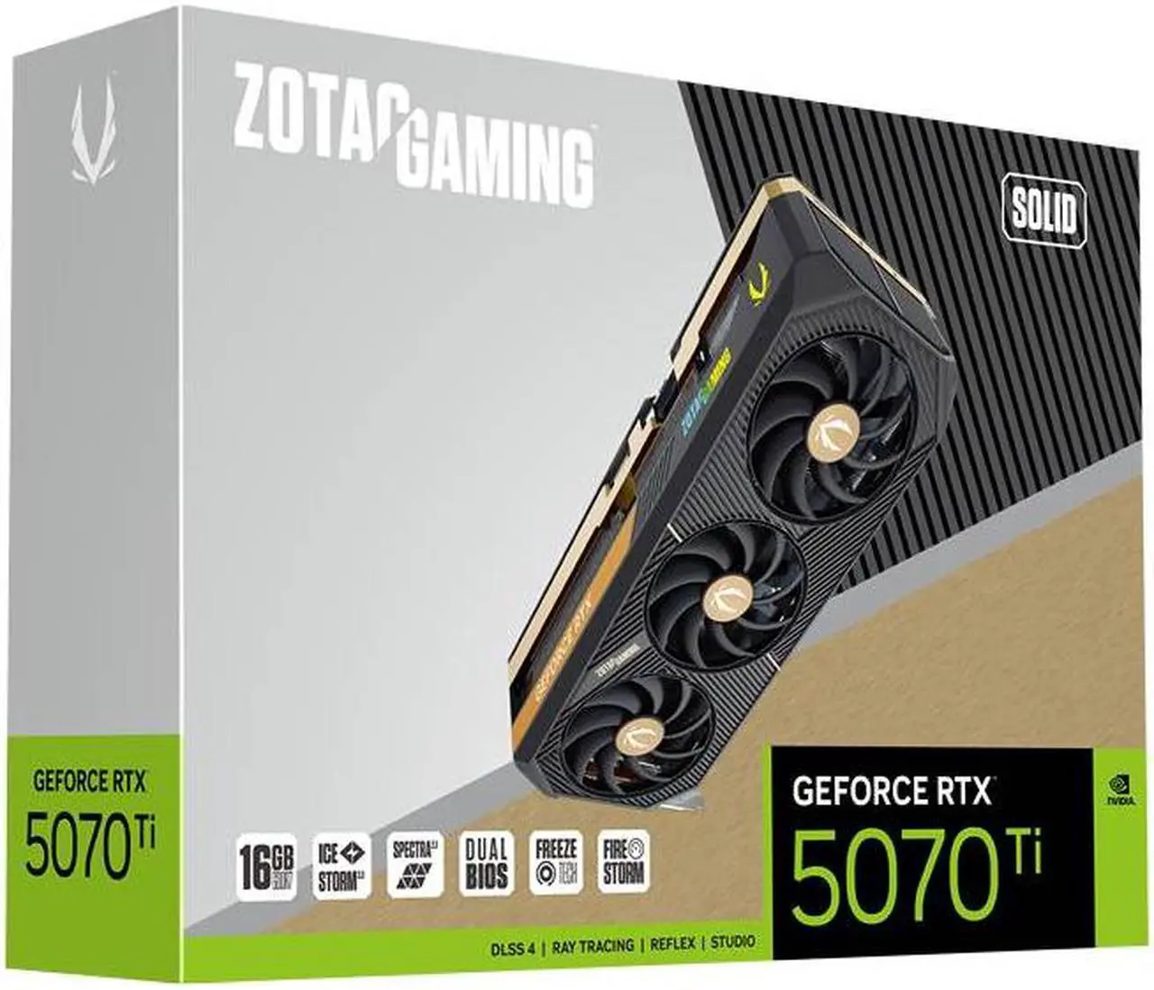 ZOTAC SOLID GeForce RTX 5070 Ti 16GB 256-Bit GDDR7 PCI Express 5.0 DLSS 4.0 Graphics Card RTX ...
