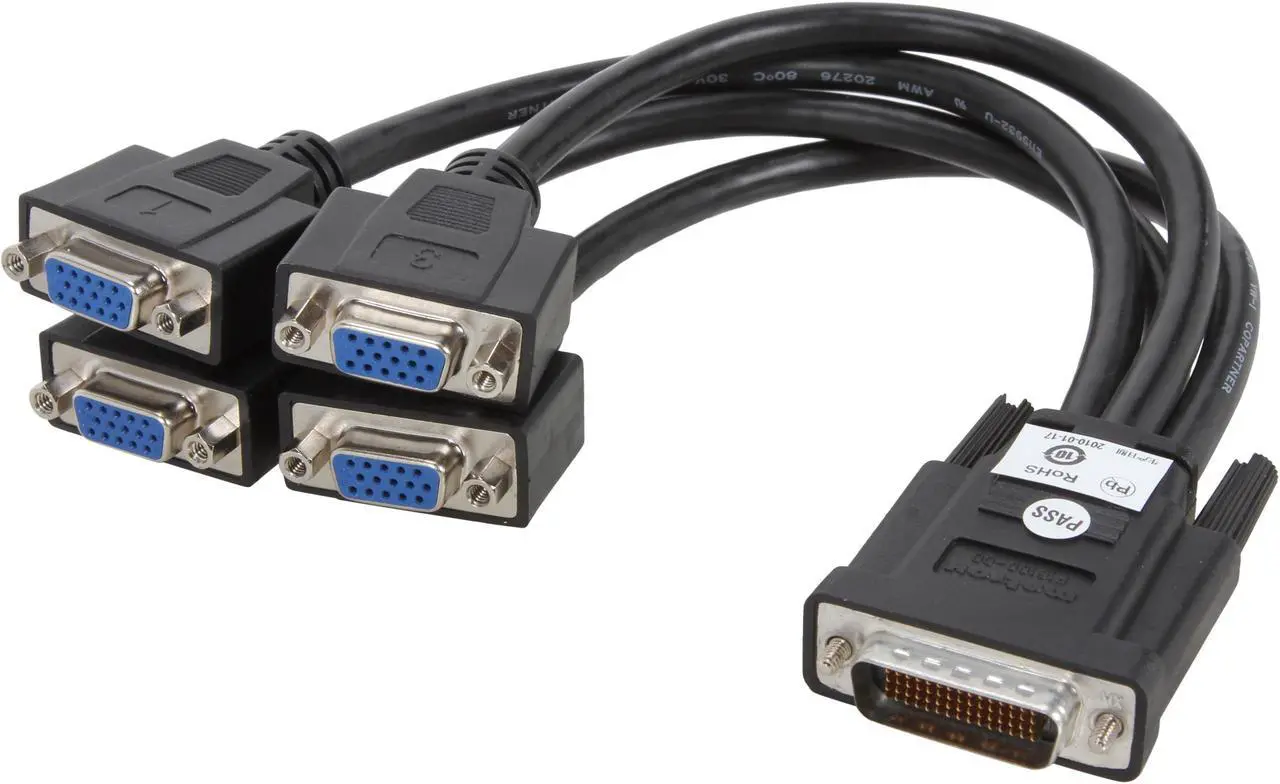 matrox LFH60 Male to 4 x HD15 Female analog Cable Model CAB-L60-4XAF ...