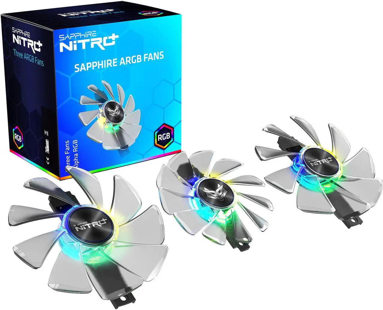 SAPPHIRE ARGB Fan Set (3 ARGB) for Nitro+ RX 5700 Series Model 4N004-03 ...