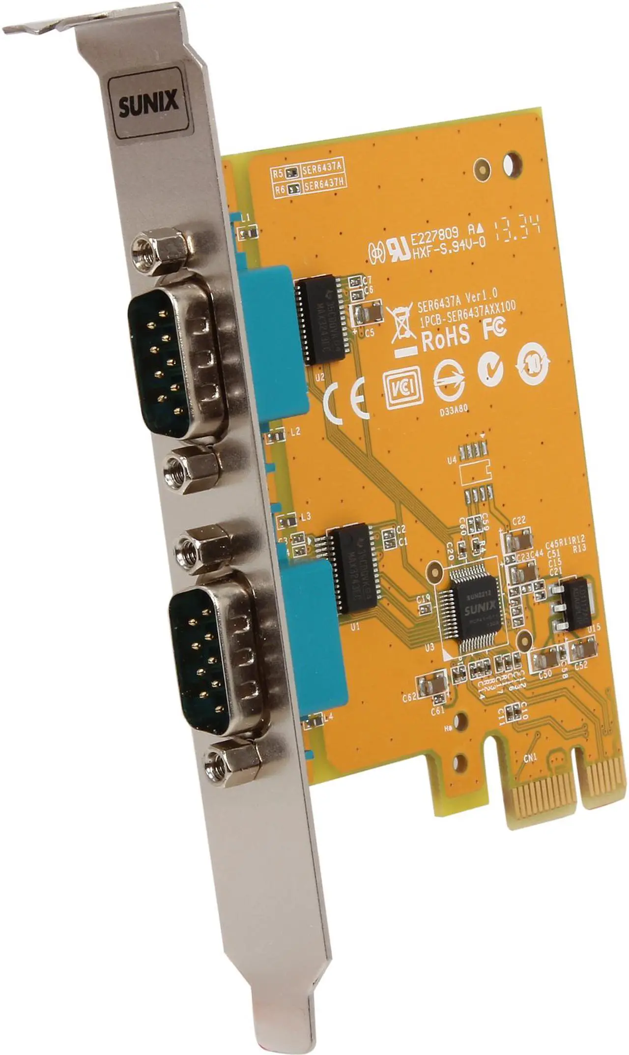 SUNIX 2-port RS-232 PCI Express Board Model SER6437A - Newegg.com