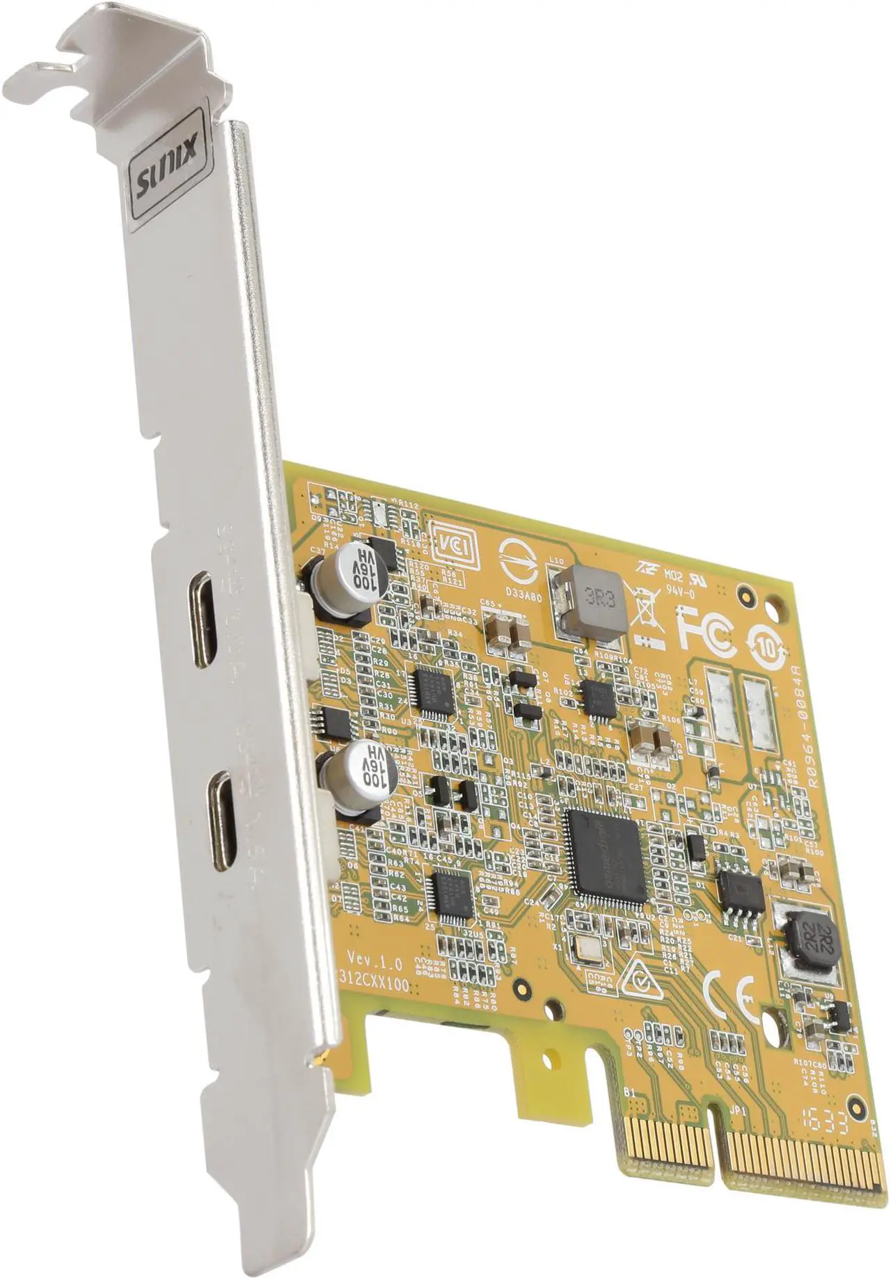 SUNIX Dual SuperSpeed+ USB 3.1 Gen 2 PCI Express 3.0 x 2 with Type-C ...