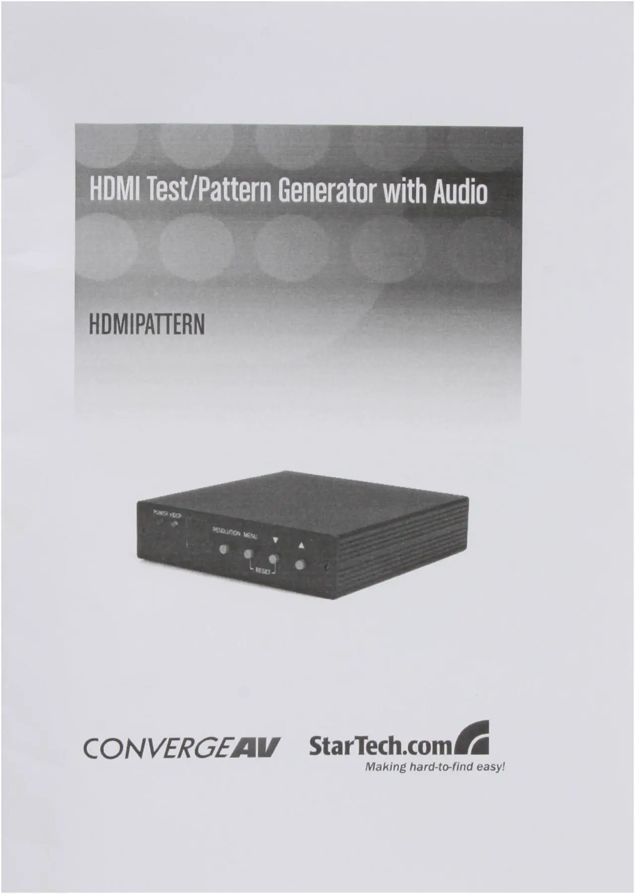 StarTech.com HDMIPATTERN DVI and HDMI Test/Pattern Generator with Audio ...