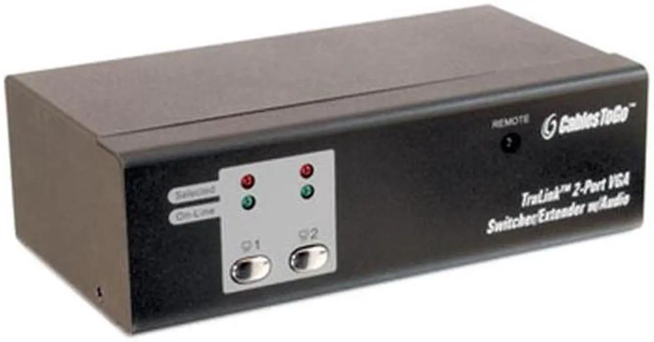 C2G TruLink 2-Port UXGA Monitor Switcher/Extender with 3.5mm Audio ...