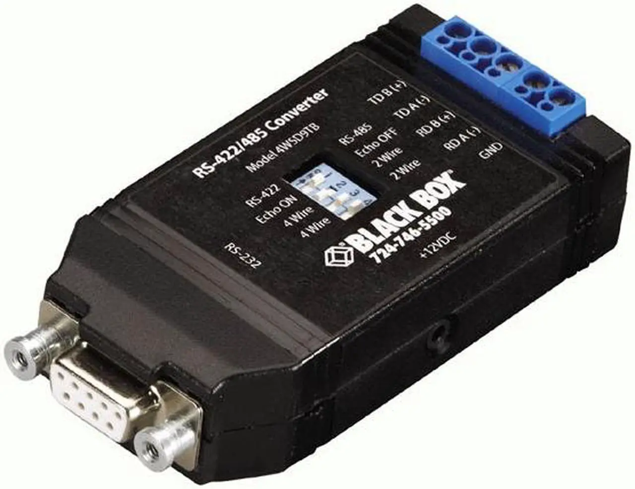 Black Box Async RS232 to RS422/485 Interface Converter - DB9 to Terminal Block IC820A - Newegg.com