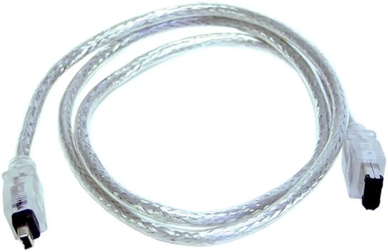 GENERIC 10E3-02103-C 3 ft. Clear/Silver IEEE1394 Firewire Cable, 4-pin ...