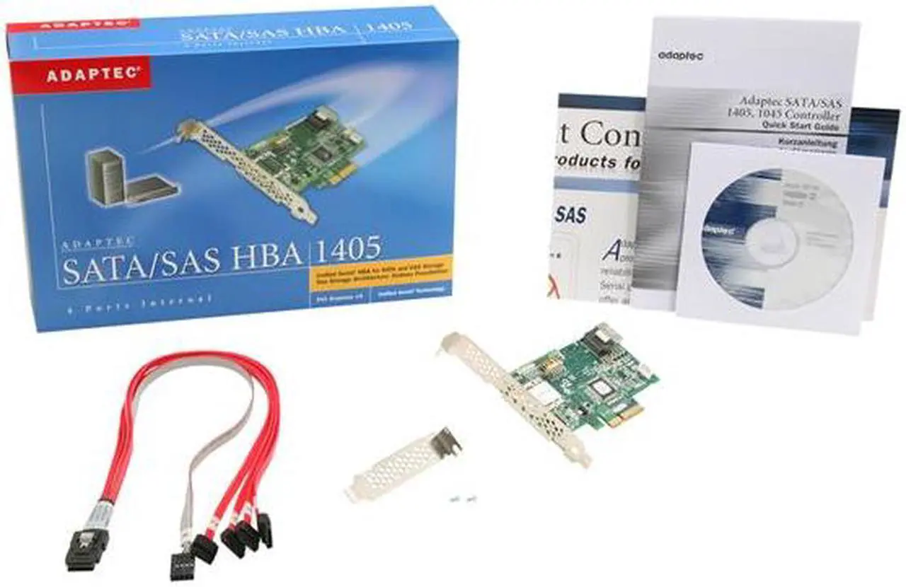 Adaptec 1405 2256100-R SATA/SAS 4 internal ports non-RAID Unified Serial HBA Card, Kit - Newegg.com