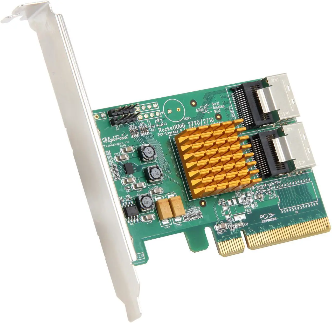 HighPoint Rocket 2720SGL PCI-Express 2.0 x8 SATA / SAS Non-RAID Host ...