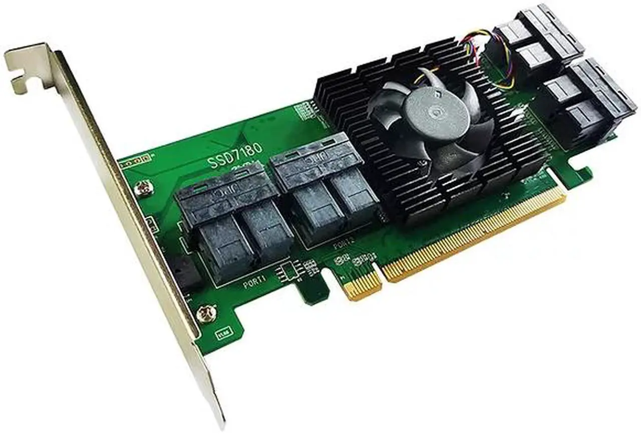 HighPoint Rocket 1180 8x U.2 Port to PCIe 3.0 x16 NVMe HBA Controller ...