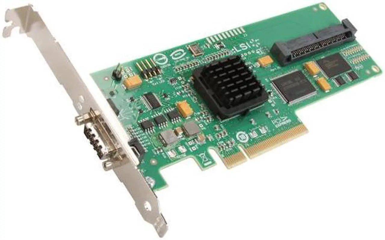 LSI SAS3442E-R PCI Express SATA / SAS Controller Card Single Pack ...